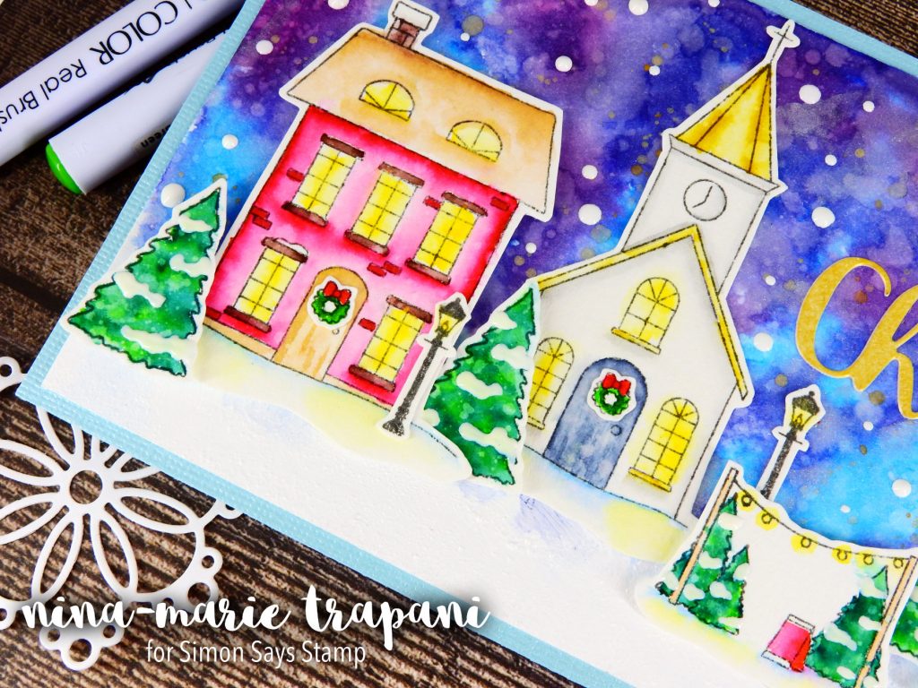 Watercolor Holiday Night Scene + Simon's Advent Plus Release! - Nina ...