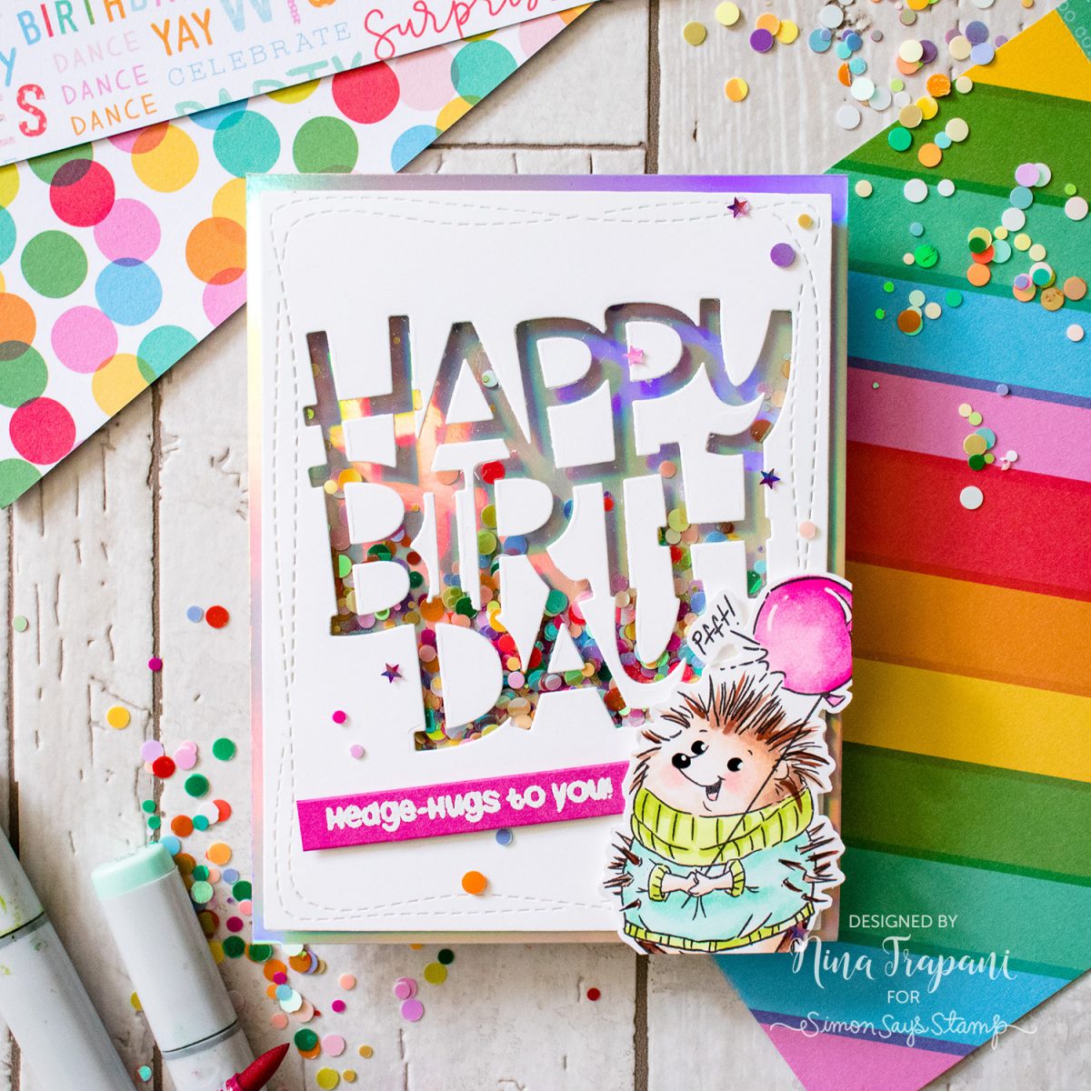 Holographic Rainbow Shaker with Art Impressions! - Nina-Marie Design