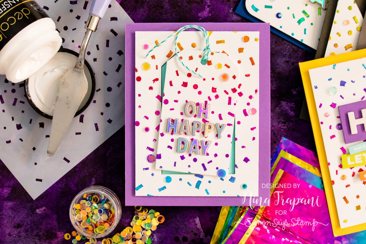 Rainbow Foiling with Stencils 4 Ways + Simon's Celebrate You Blog Hop ...