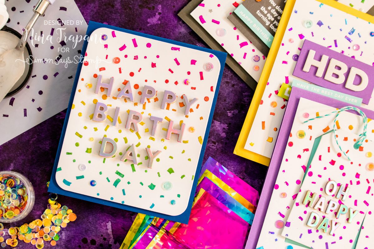 Rainbow Foiling with Stencils 4 Ways + Simon's Celebrate You Blog Hop ...