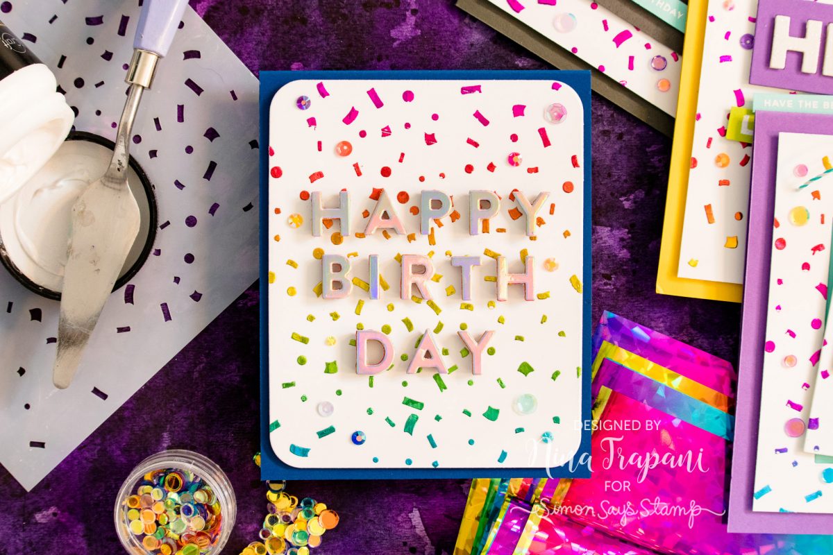 Rainbow Foiling with Stencils 4 Ways + Simon's Celebrate You Blog Hop ...