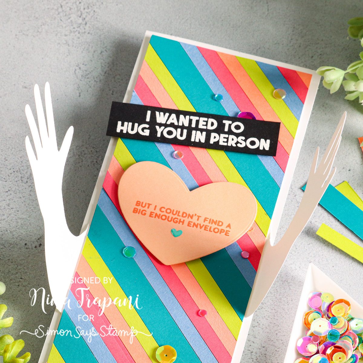 Giant Hugs Card Wrap Slimline Card + Simon's STAMPtember® Blog Party ...