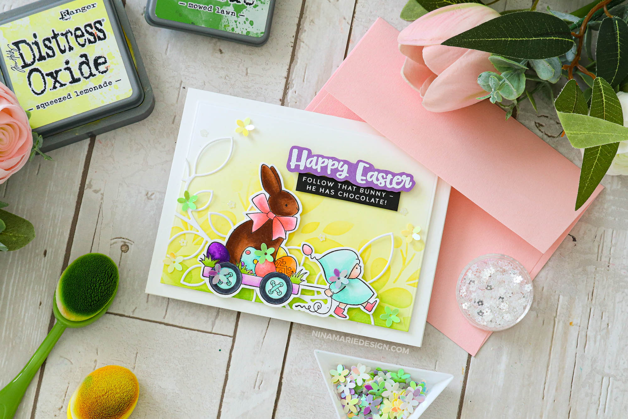 Copic Coloring a Chocolate Bunny + Simple Easter Card - Nina-Marie Design