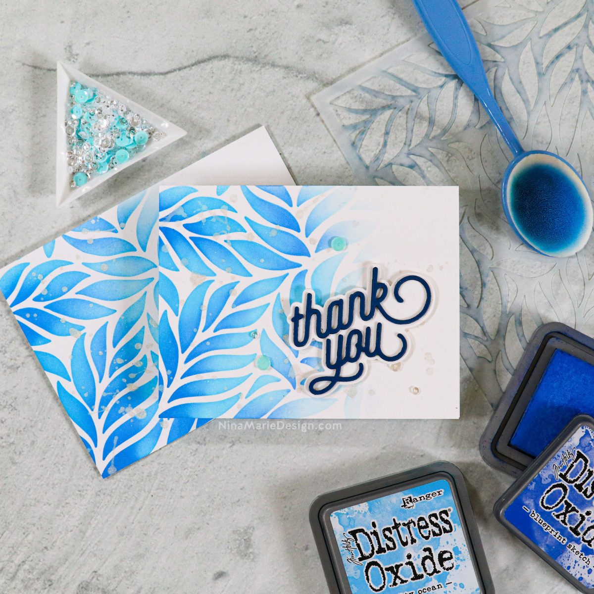 10 Minute Cards: Two-Tone Fadeout Stenciling - Nina-Marie Design