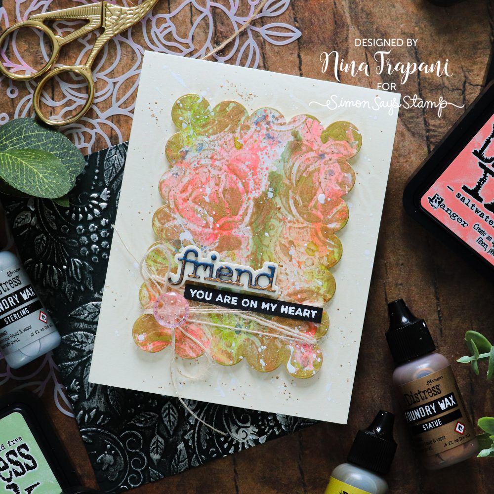 Add Foundry Wax to Distress Ink Smooshing for Gorgeous Gilding! - Nina ...