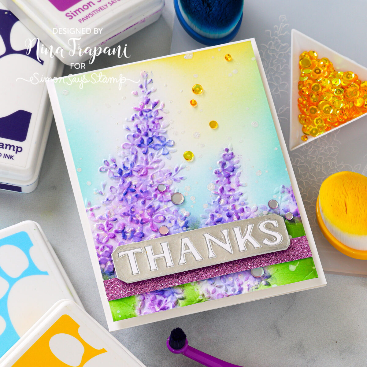 Coloring Embossing Folder Designs with Ink + Simon's Out of This World ...