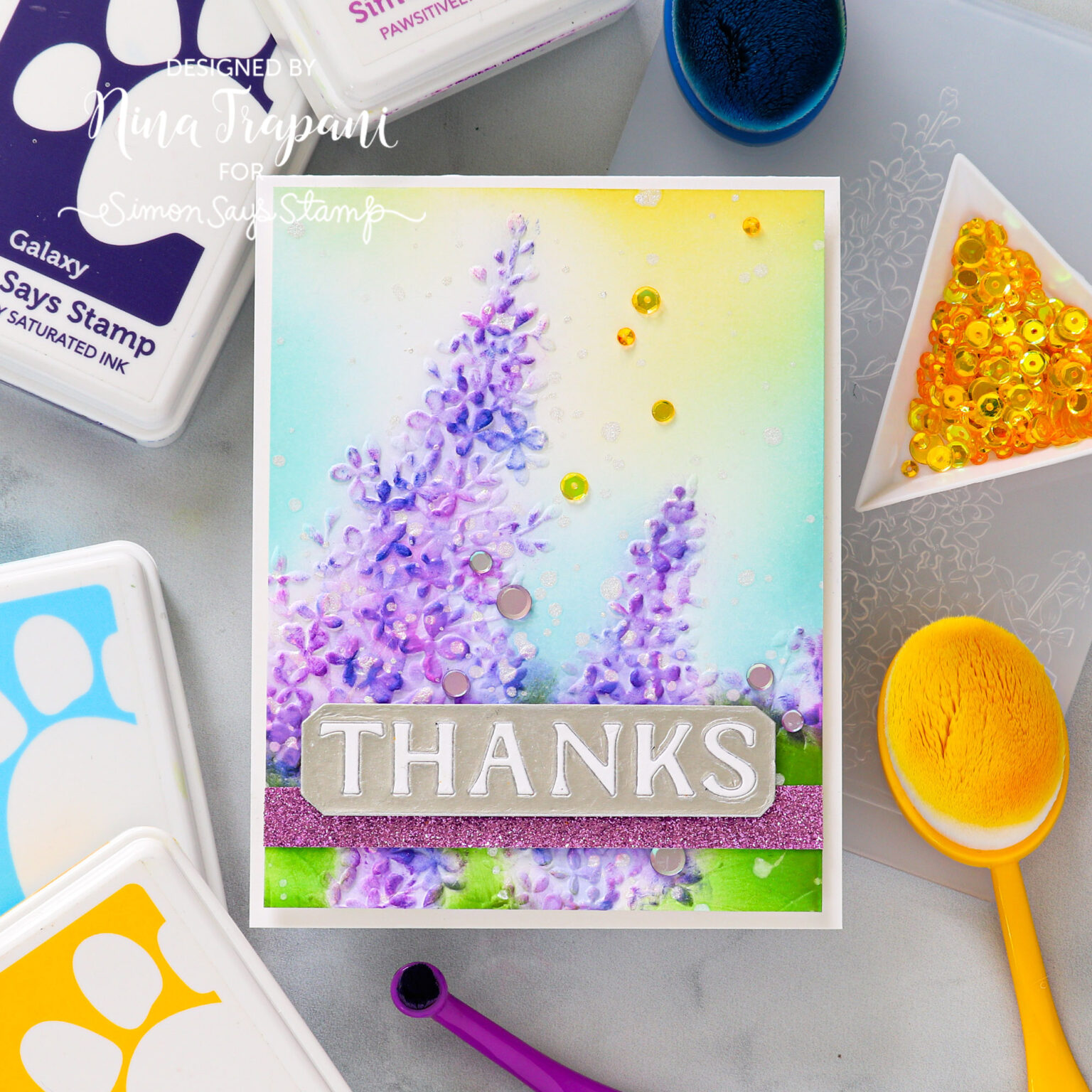 Coloring Embossing Folder Designs with Ink + Simon's Out of This World ...