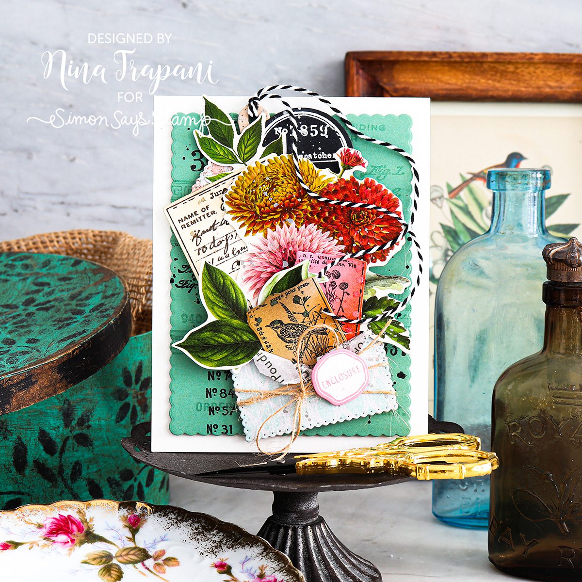 Pocket Tag on a Card! New Dies for Tim Holtz Stamps from Simon Says ...